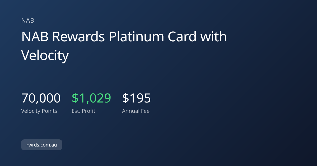 NAB Rewards Platinum Card with Velocity for Gift Cards | RWRDS